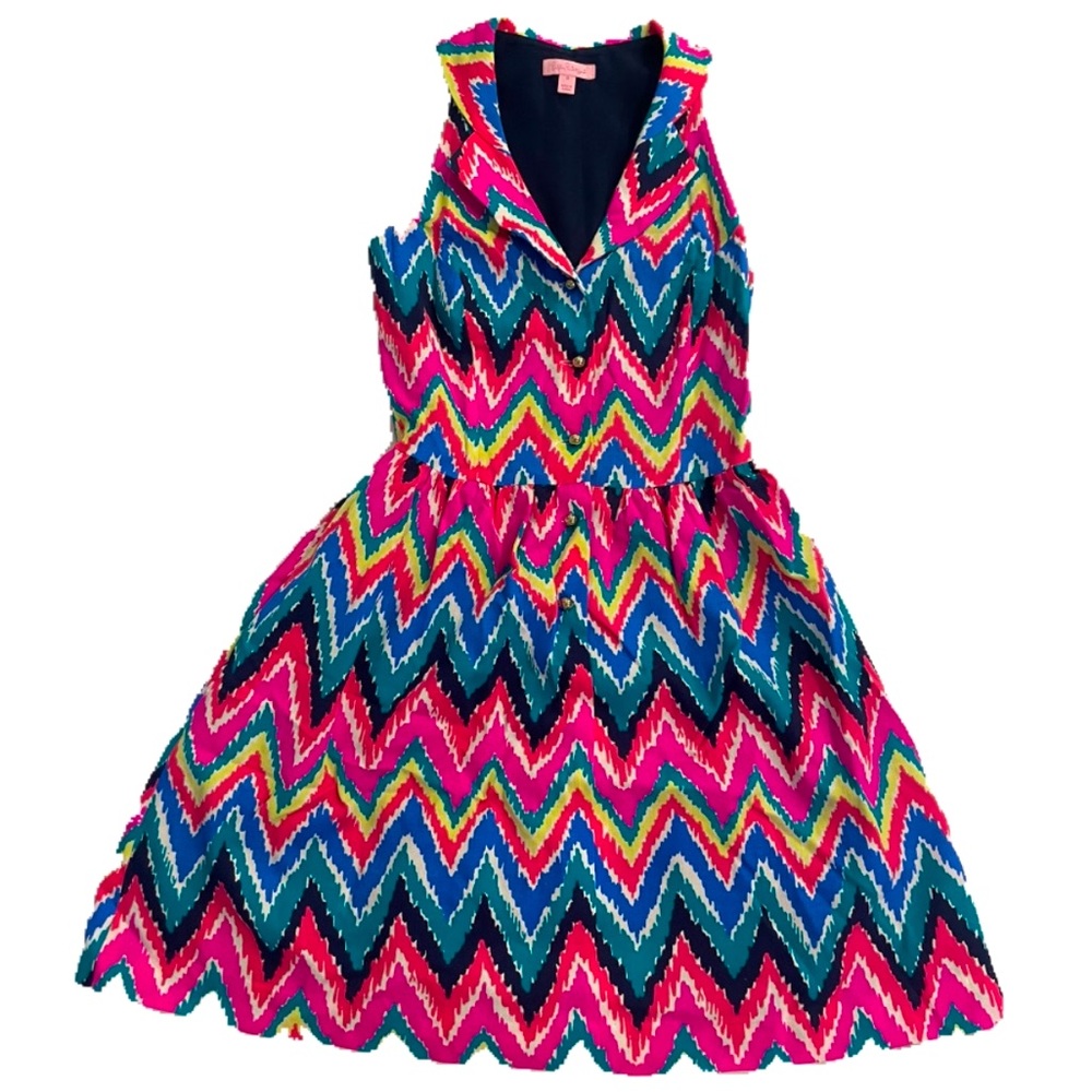 Lilly Pulitzer Sherlynn Chevron Sleeveless Dress - Gem